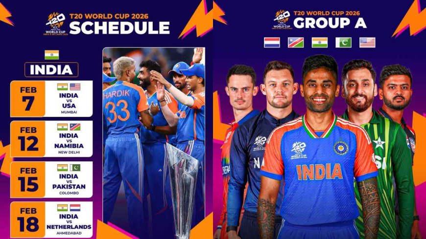 India Schedule - T20 World Cup 2026: Match List, Players LIst, Squad ...